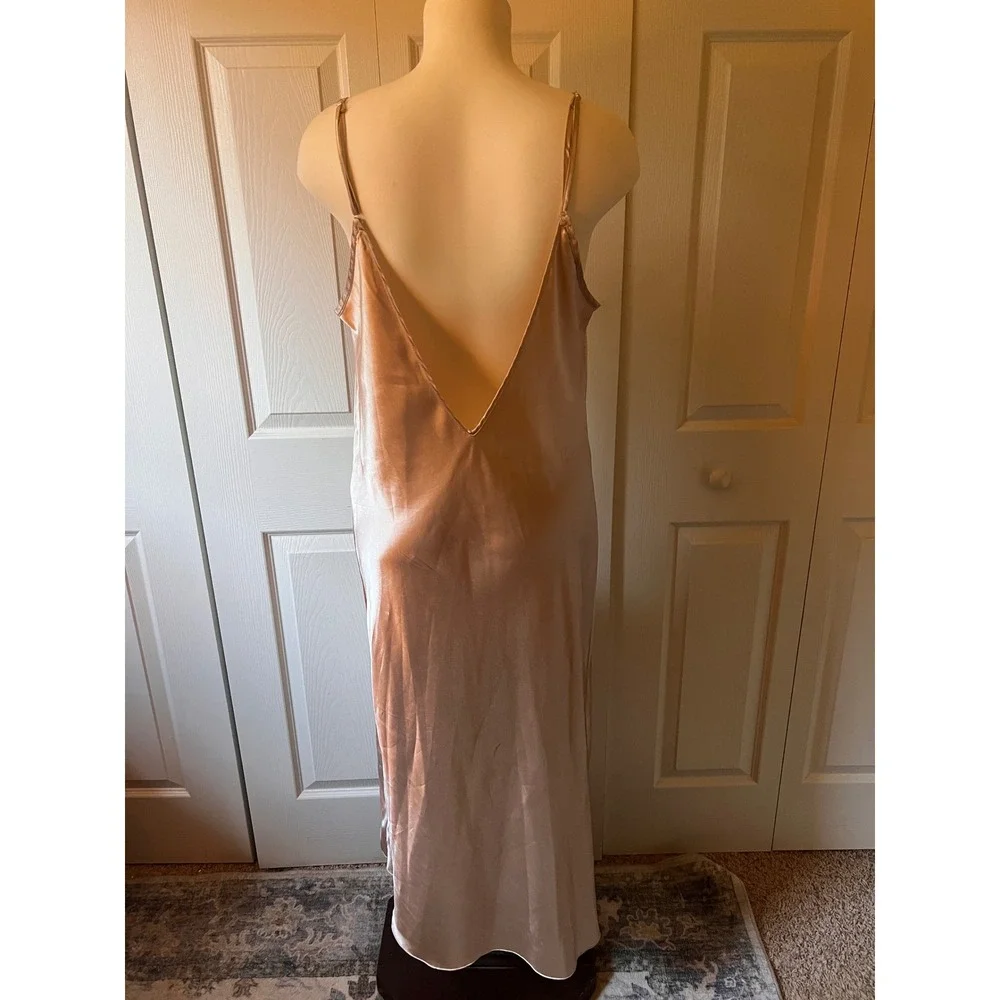 Dresses | Y2k Champagne Satin Cowl Neck Maxi Slip Dress Fairy Ethereal ...